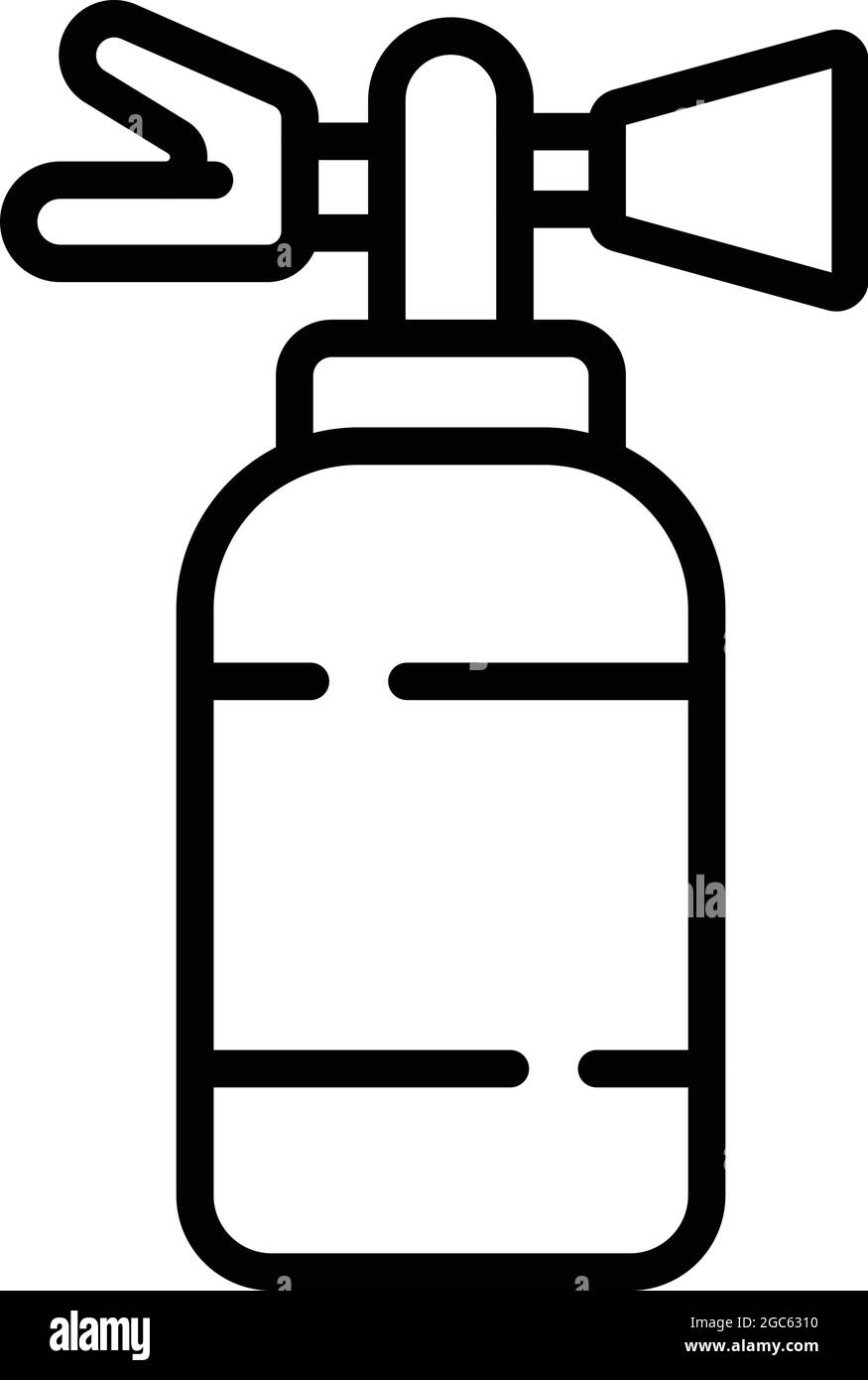 Vecteur de contour de l'icône d'extincteur. Pictogramme de sécurité ...