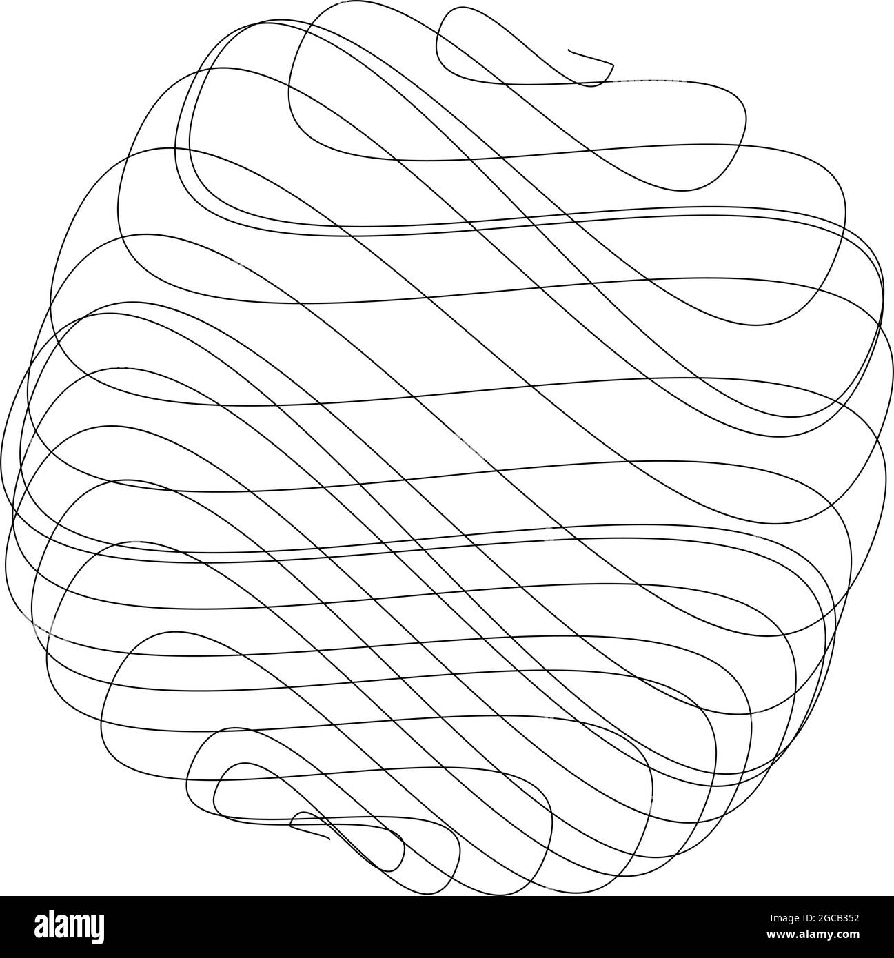 Courbes, nœuds et lignes de ficelle aléatoires. Esquissée, esquissée ...