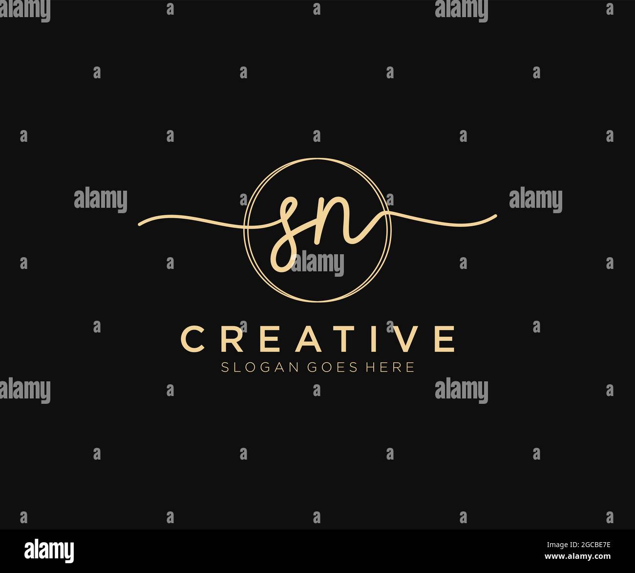 Logo des initiales sn Banque d'images vectorielles - Alamy