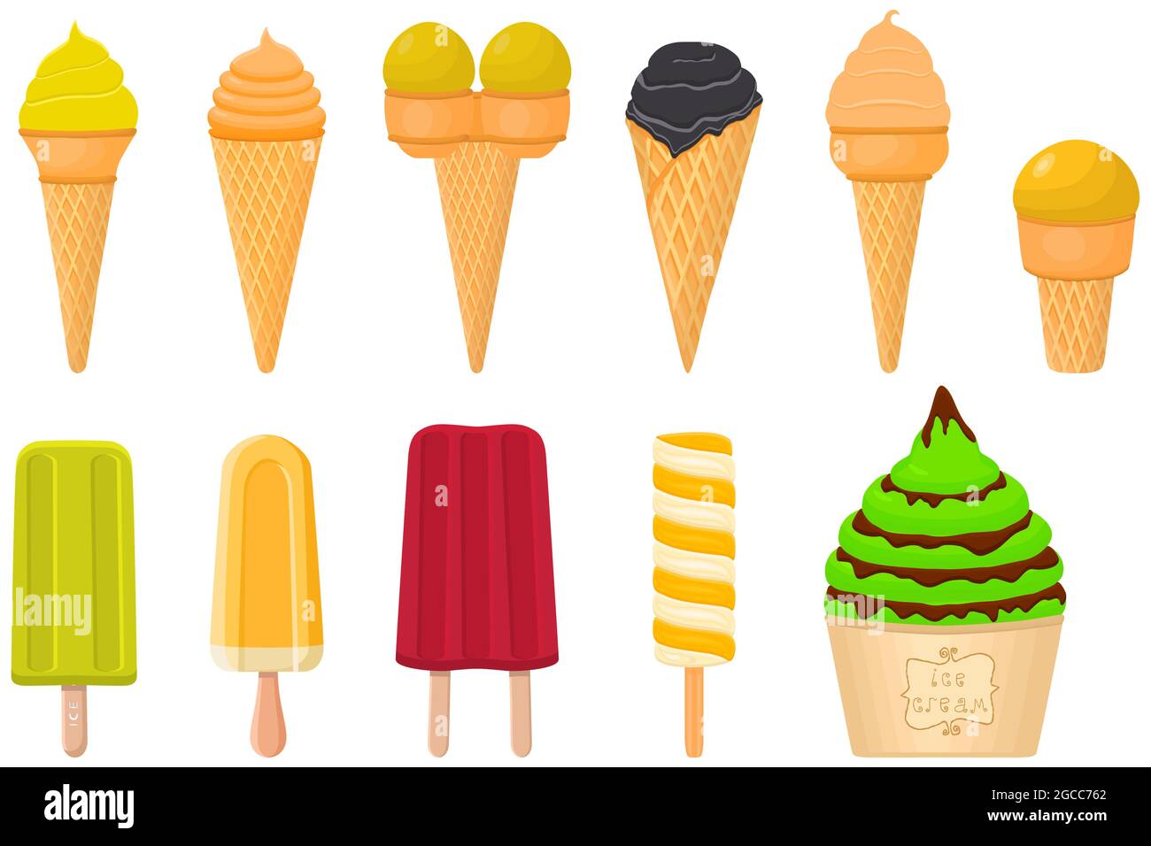 Illustration sur le thème grand kit glace popsicle différents types ...