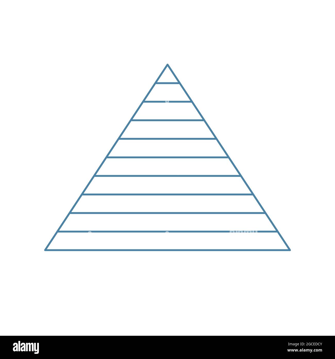 schéma pyramidal 10 dix étapes. graphique de niveau hiérarchique ...