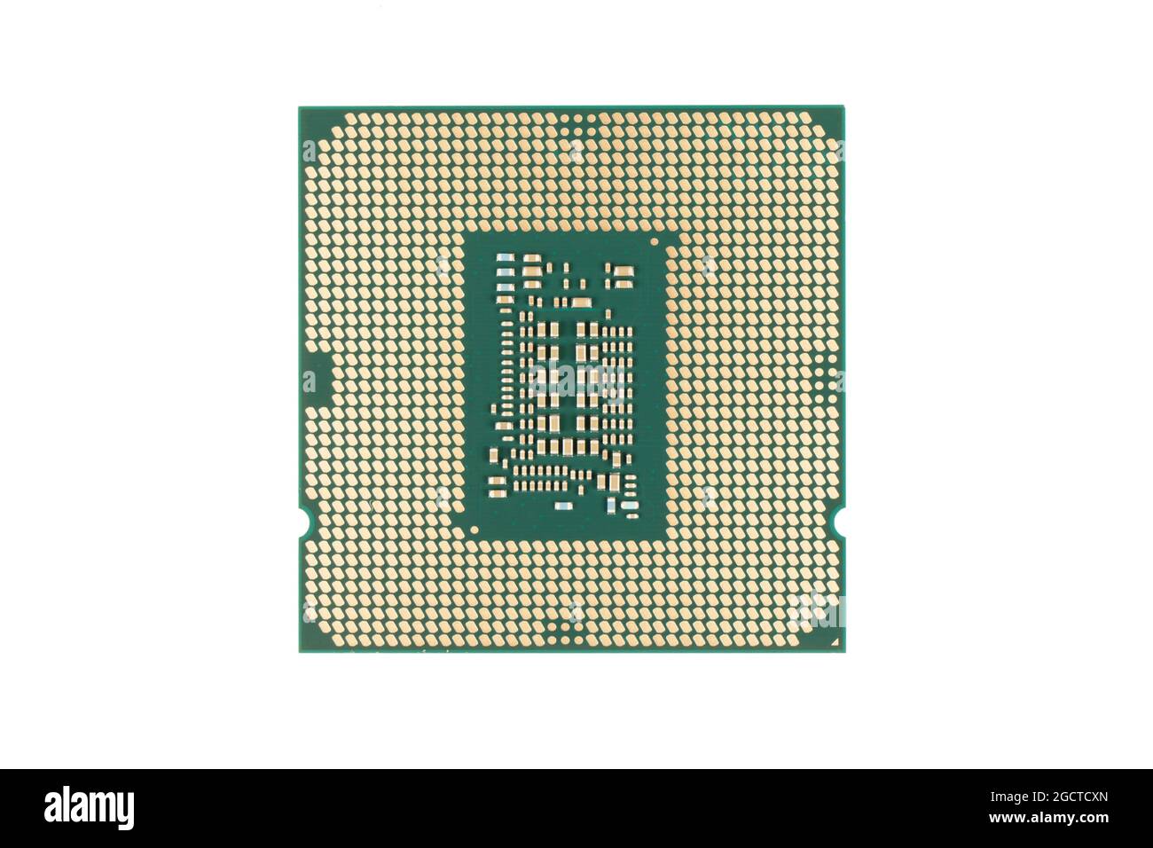 Vue de dessus du processeur de l'ordinateur isolé sur fond blanc. UC ...