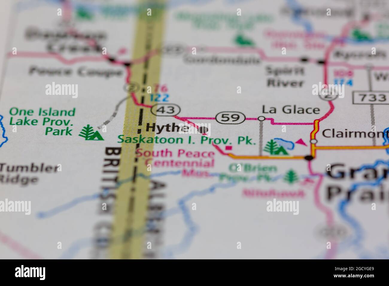 Hythe alberta sur une carte Banque de photographies et d’images à haute ...