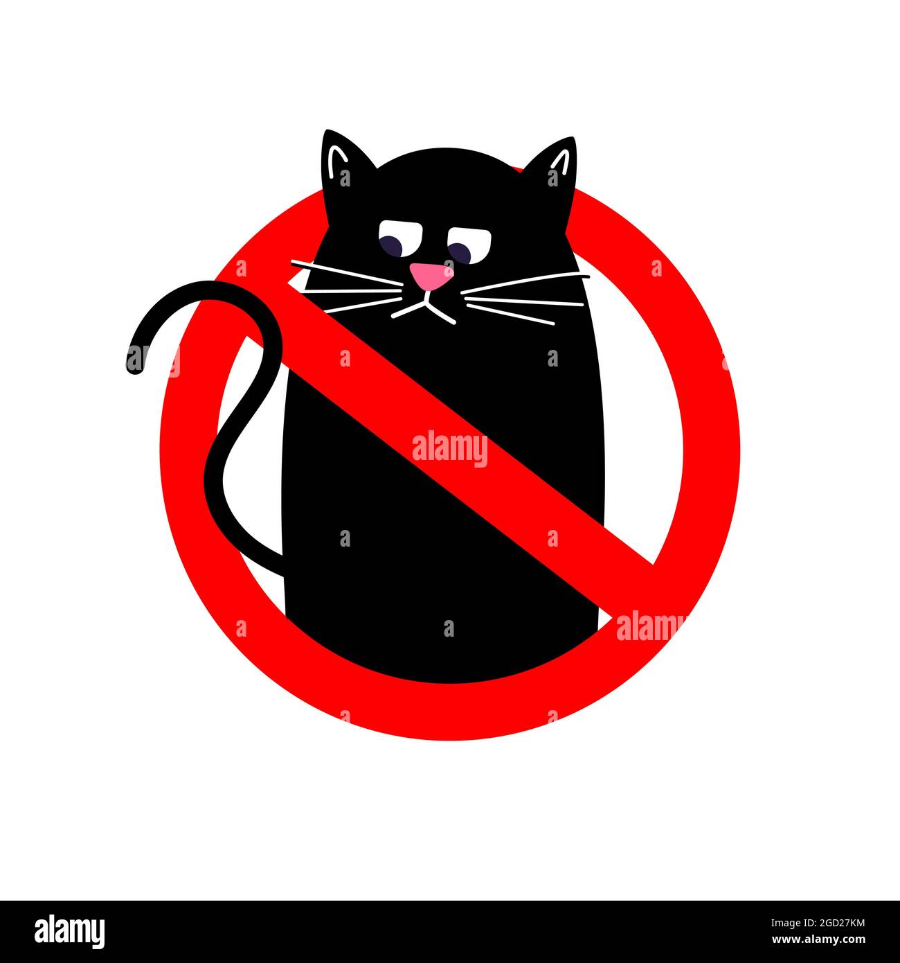 Pas de chats. Signe danger. Pas d'animaux domestiques. Panneau d'arrêt ...