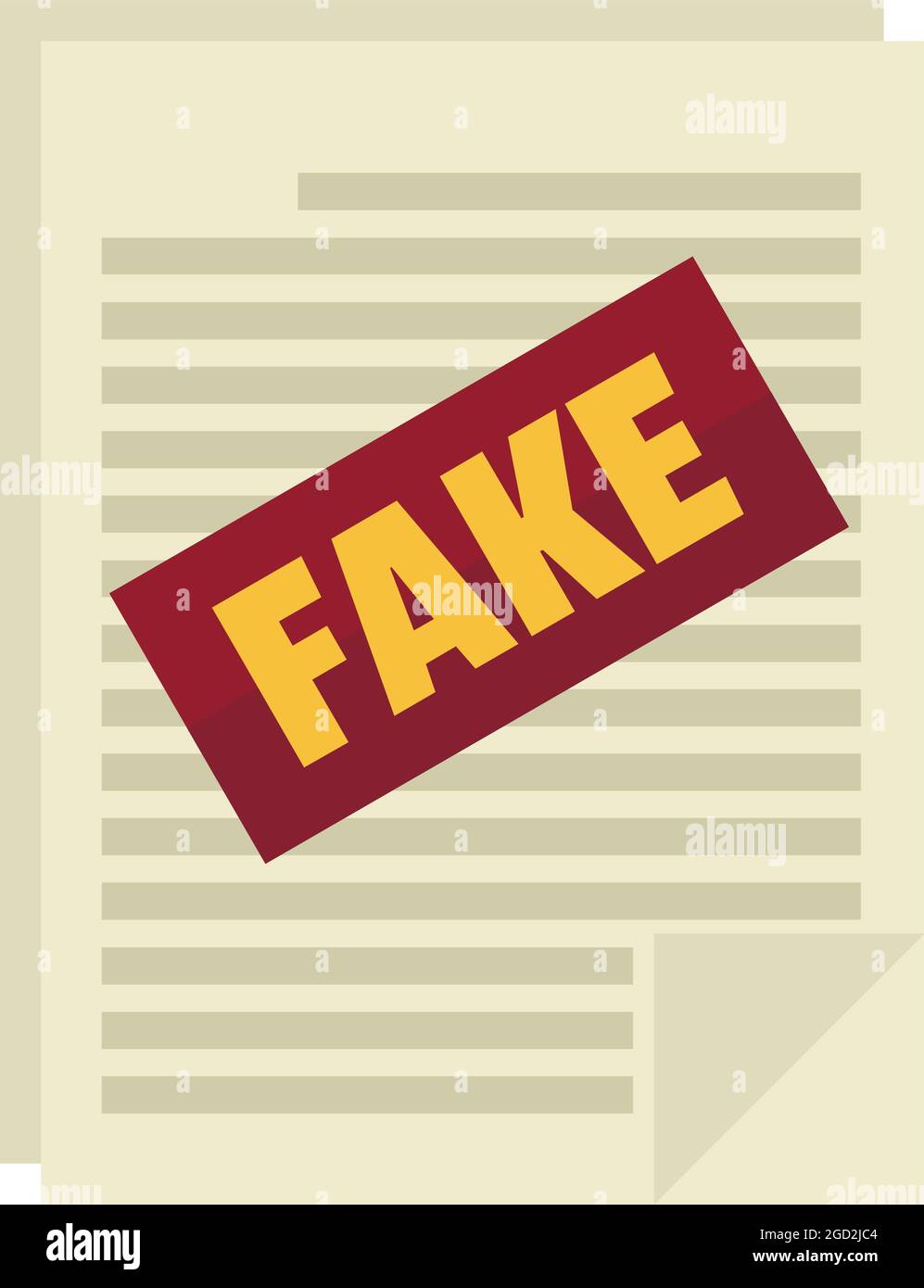 Icône de faux articles d'information. Illustration plate de fausses ...