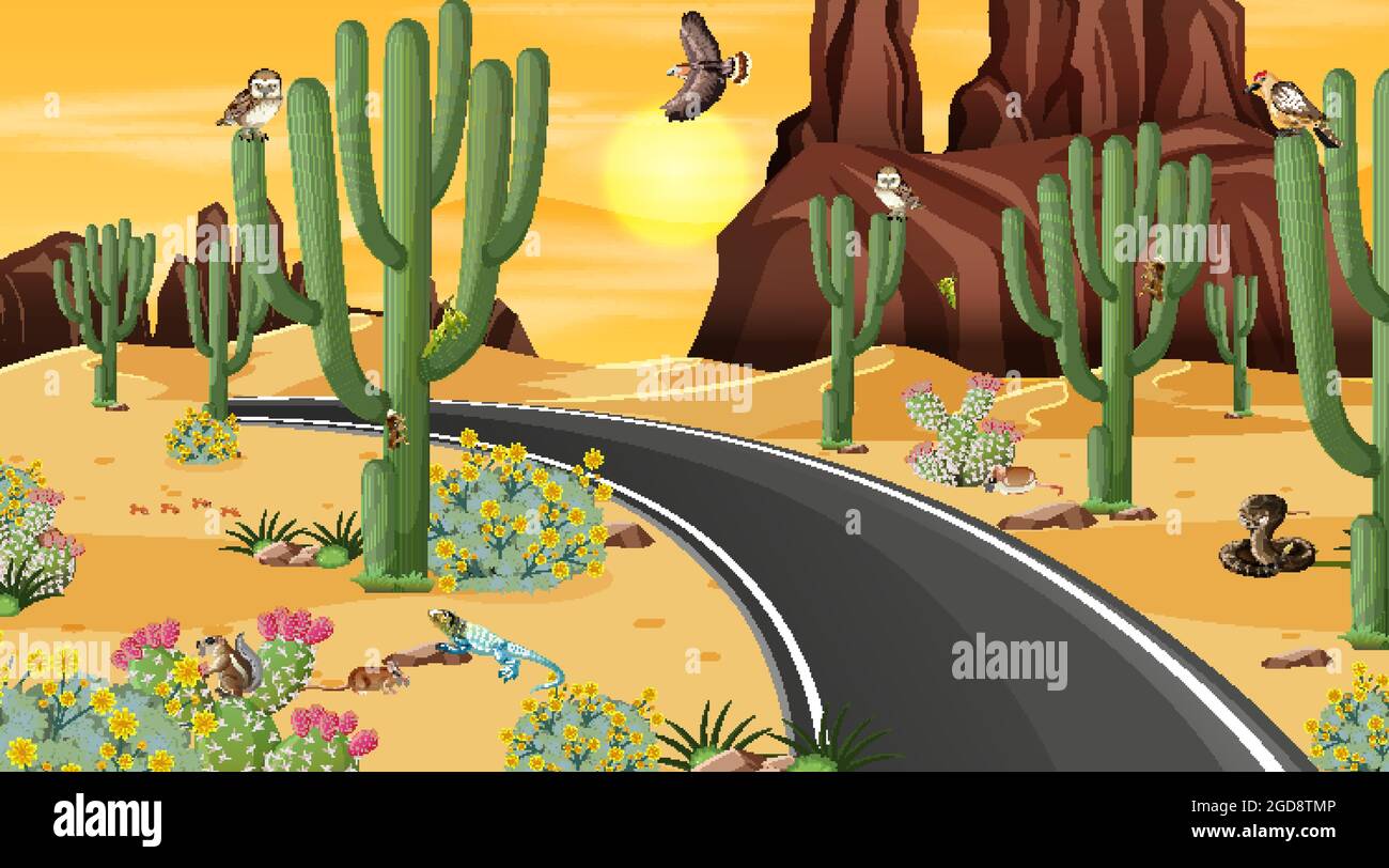 Desert Animals Illustration Banque d'image et photos - Alamy