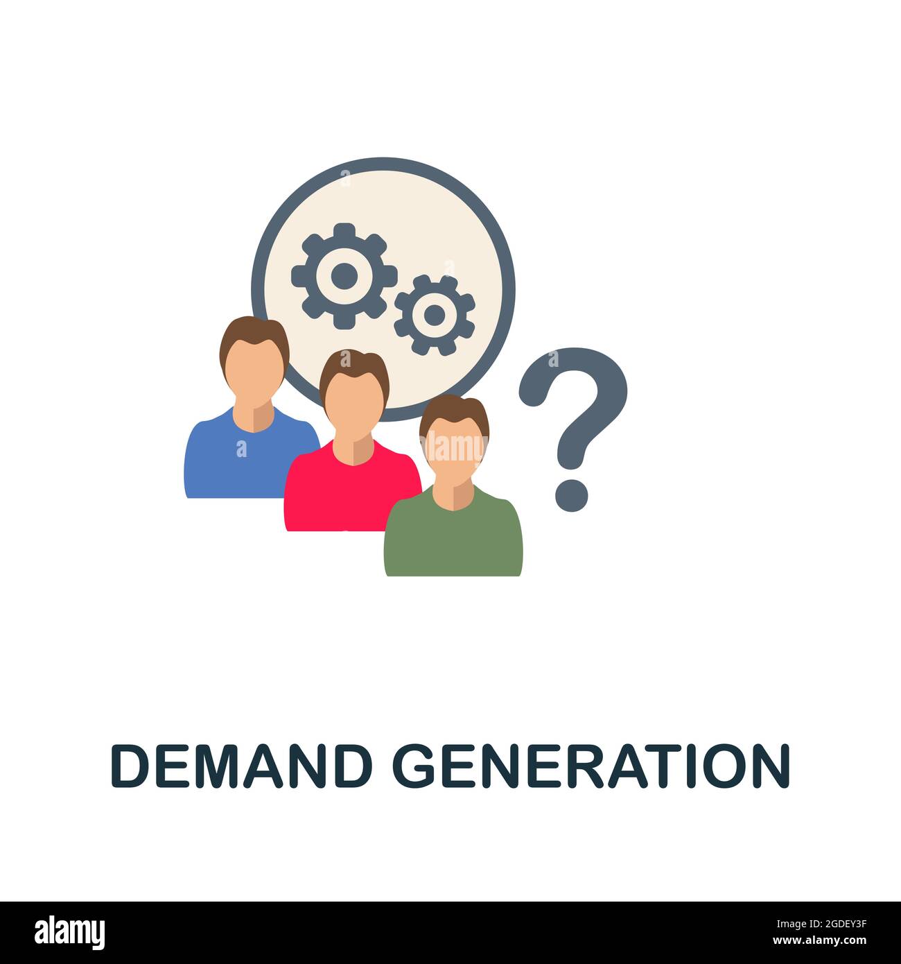 Icône plate génération de demande. Panneau de couleur de la collection ...