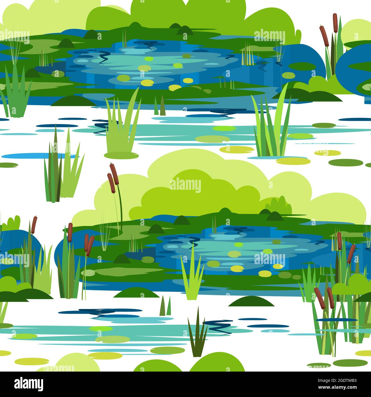 Rive du lac avec des roseaux Banque d'images détourées - Alamy