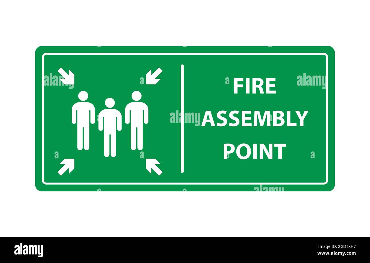 Panneau de point d'assemblage d'incendie, panneau de signalisation de ...