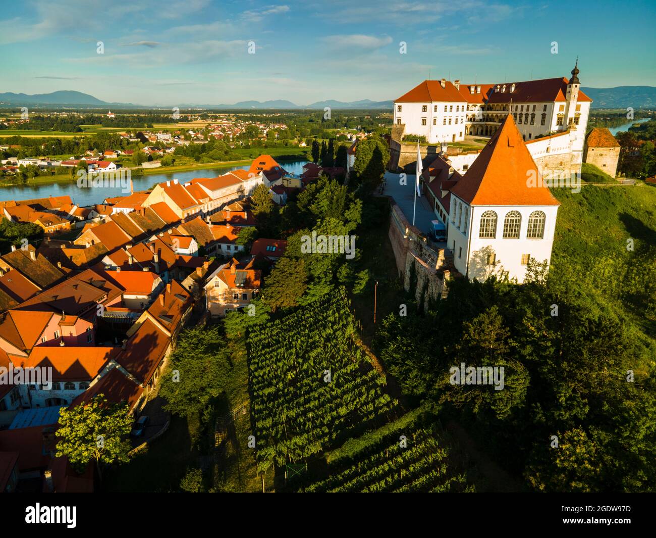 Château de Ptuj ou Ptujski Grad à Hilltop en Slovénie la plus ancienne ...
