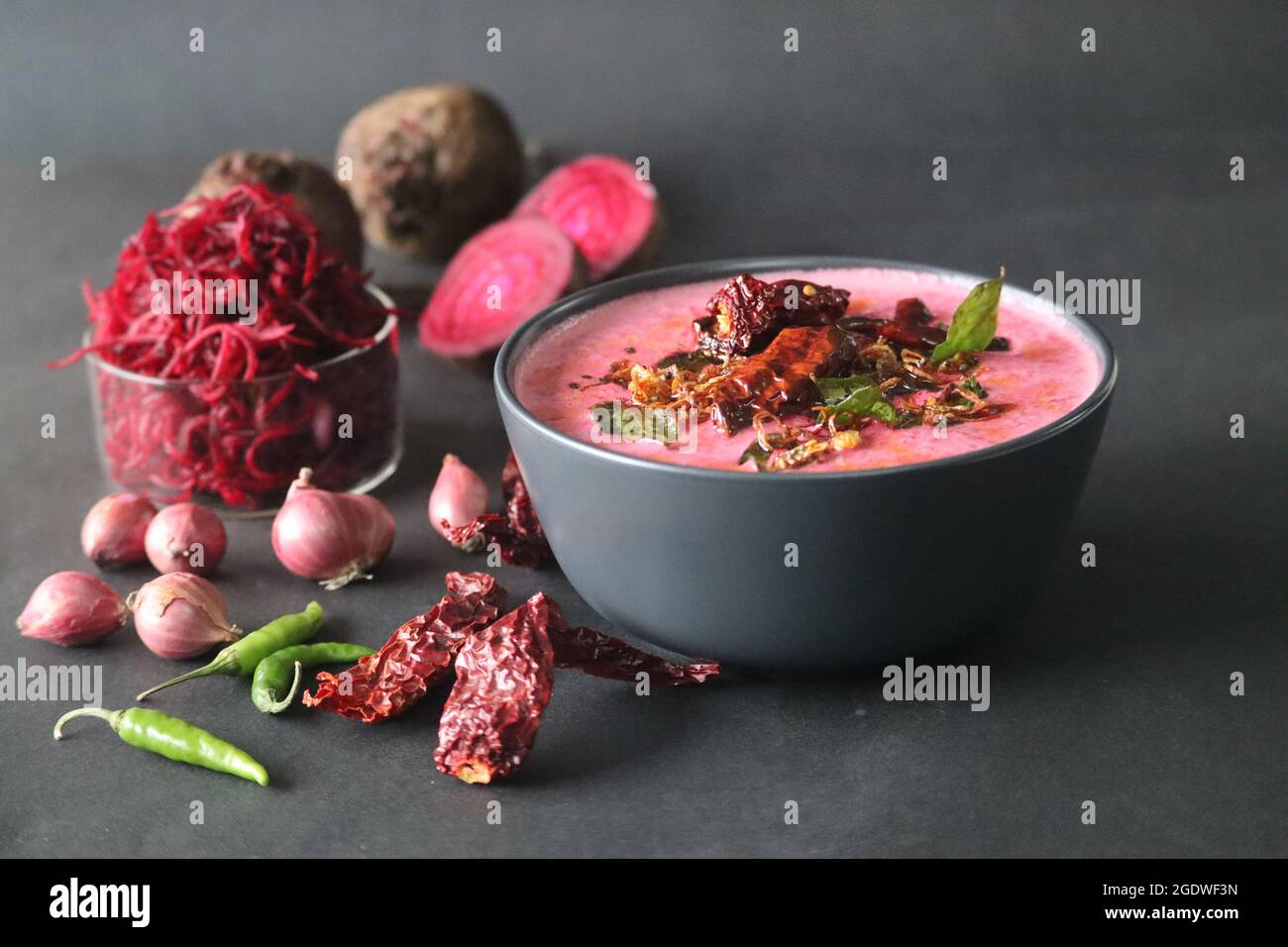 Pachadi de betterave. Un plat d'accompagnement à base de betteraves à ...