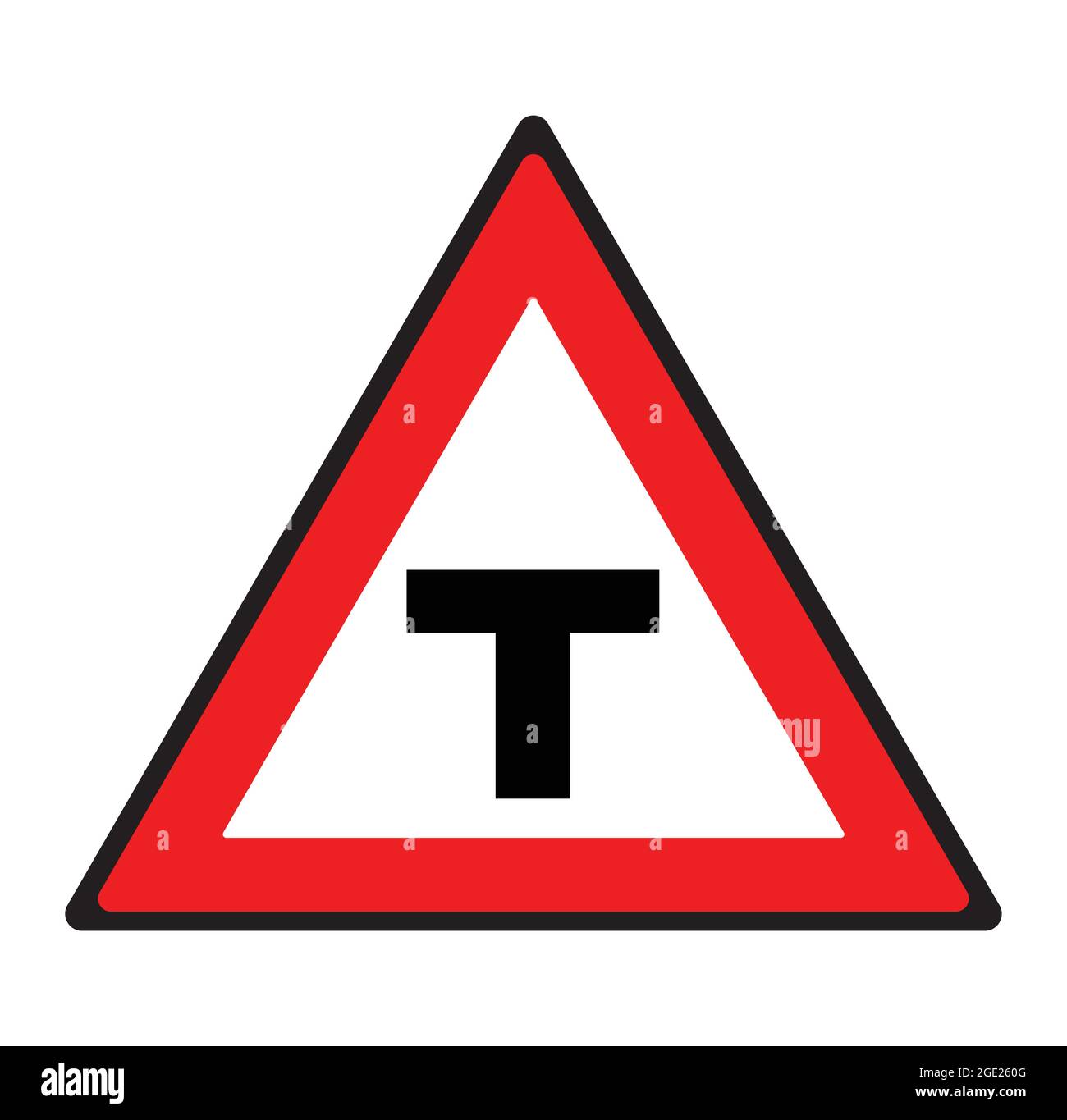 Panneau de signalisation du carrefour en T. Symbole de sécurité Image ...