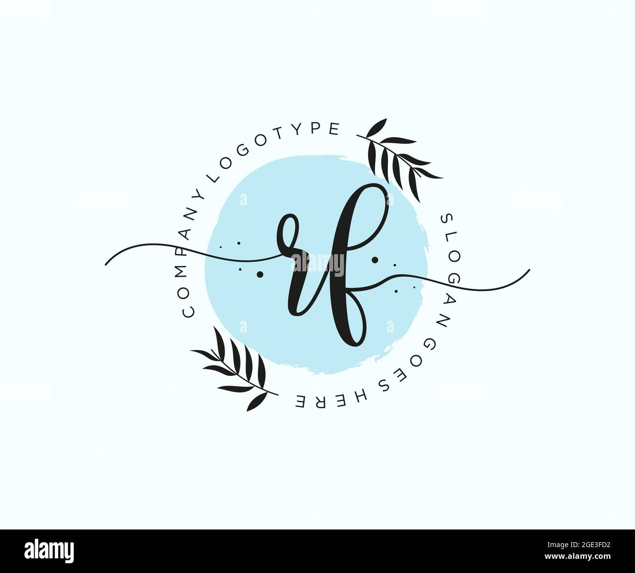 RF logo féminine beauté monogramme et élégant logo design, écriture ...