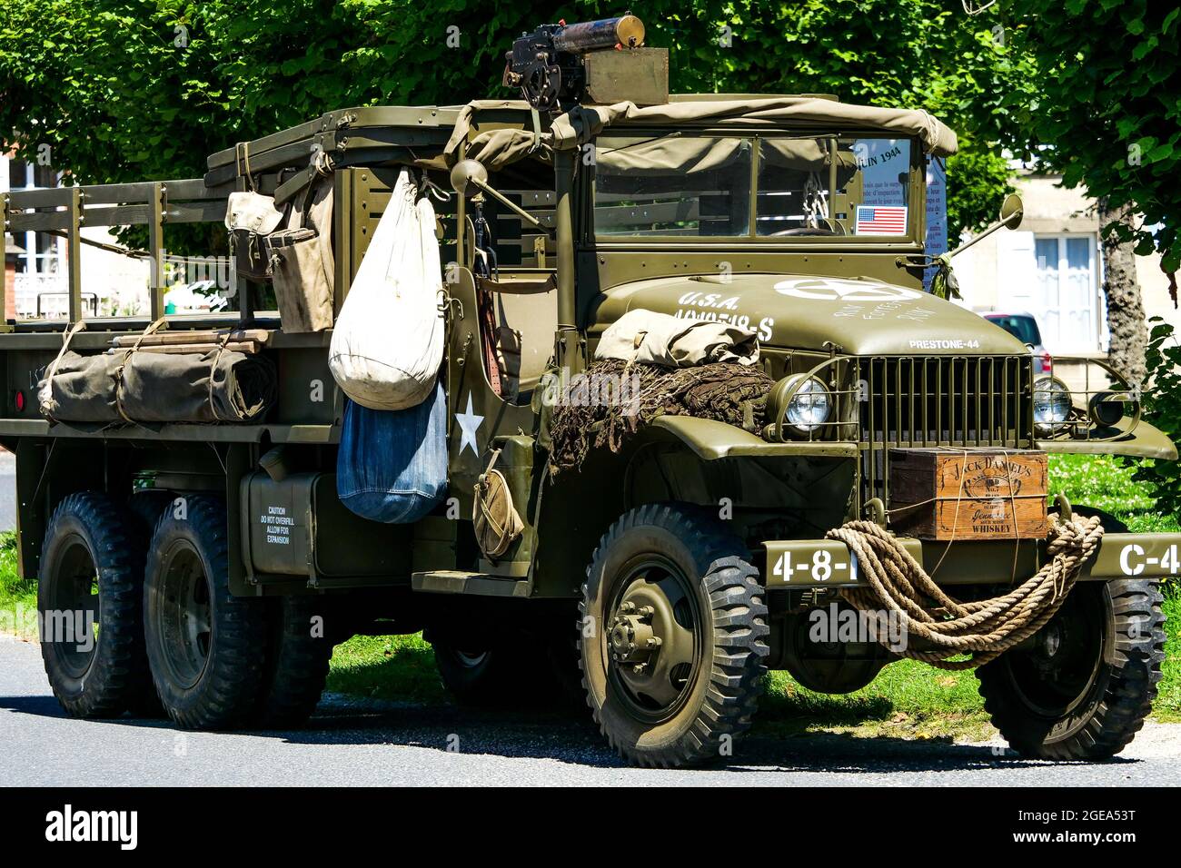 GMC, camion américain de la Seconde Guerre mondiale, Sainte-Marie du Mont, département de la ...