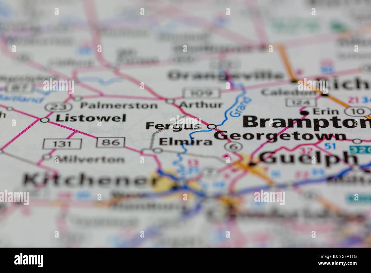 Fergus sur une carte Banque de photographies et d’images à haute ...