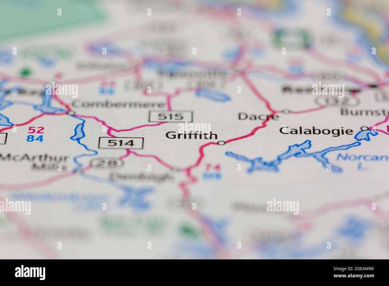 Griffith sur une carte Banque de photographies et d’images à haute ...