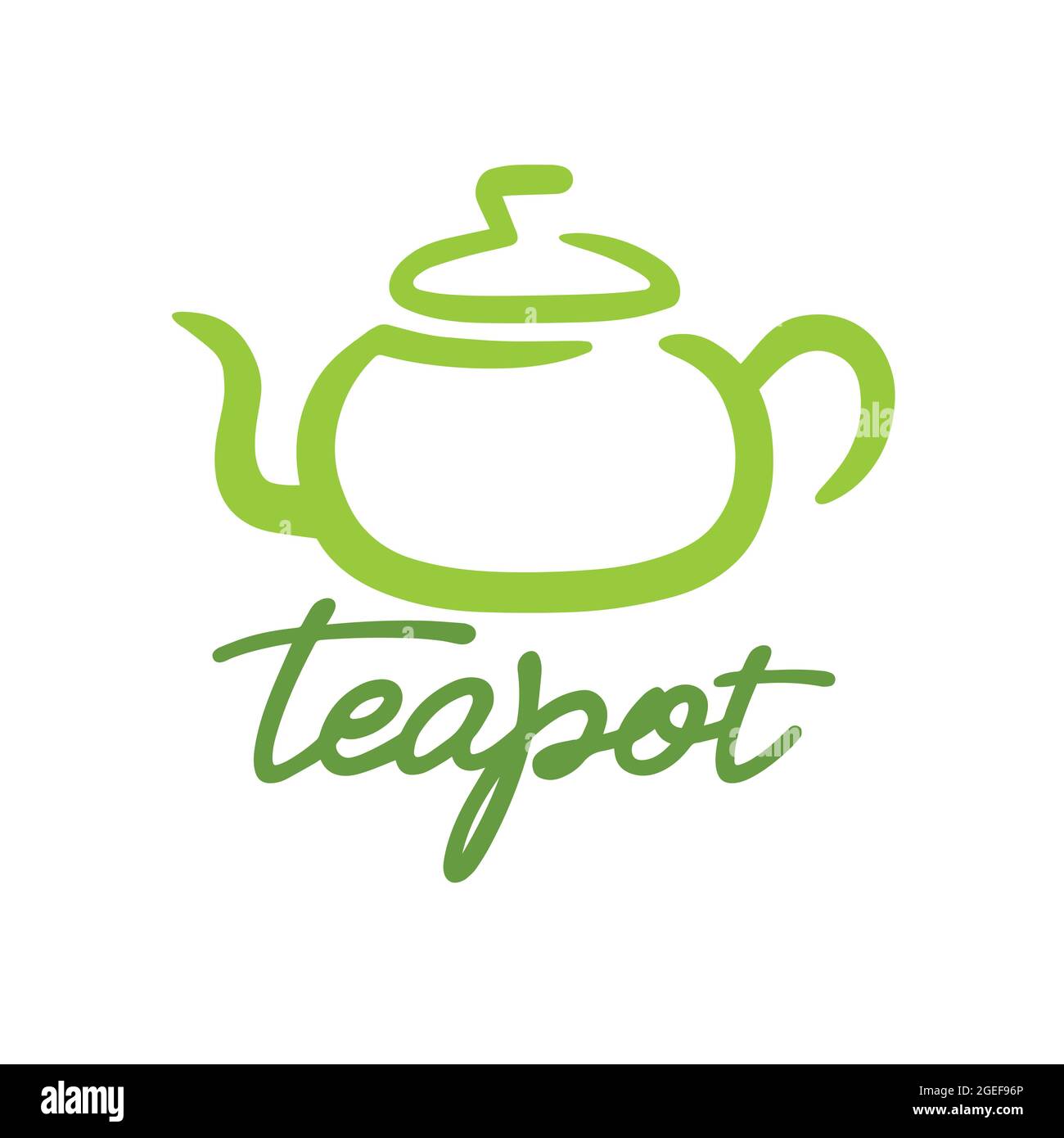 Théière logo traditionnel Green Design Vector icône symbole ...
