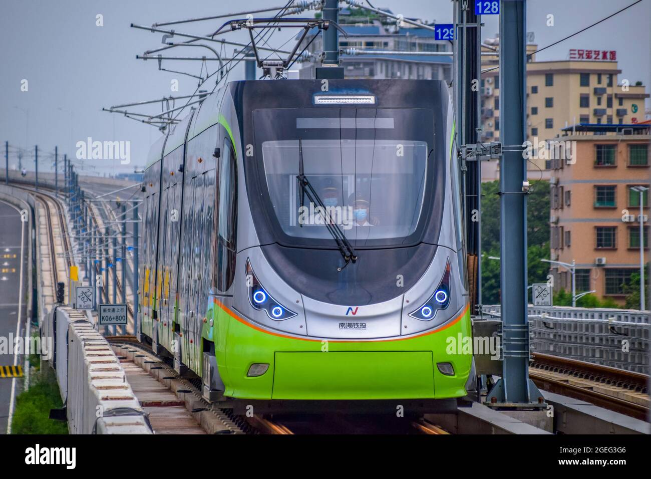Foshan, Chine août 18,2021.Nanhai Tram Line 1, le nouveau système de ...