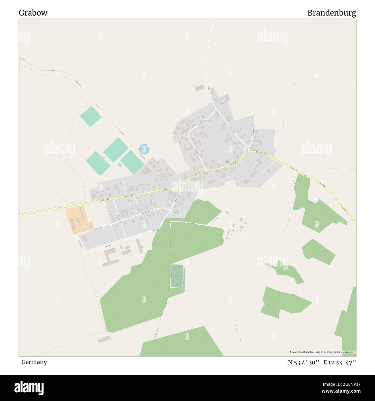 Grabow, Allemagne, Brandebourg, N 53 4' 30'', E 12 23' 47'', carte ...