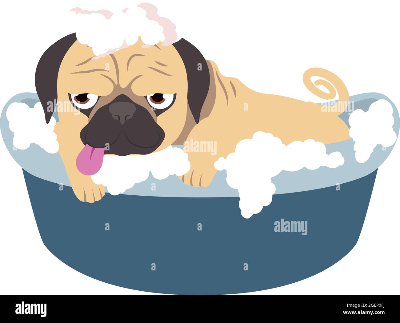 Chien dans une baignoire Banque d'images vectorielles - Alamy