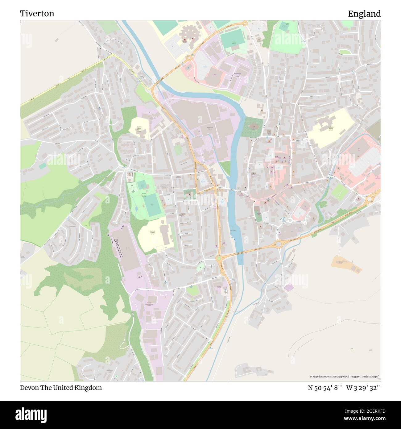 Carte de tiverton de satellite Banque de photographies et d’images à ...