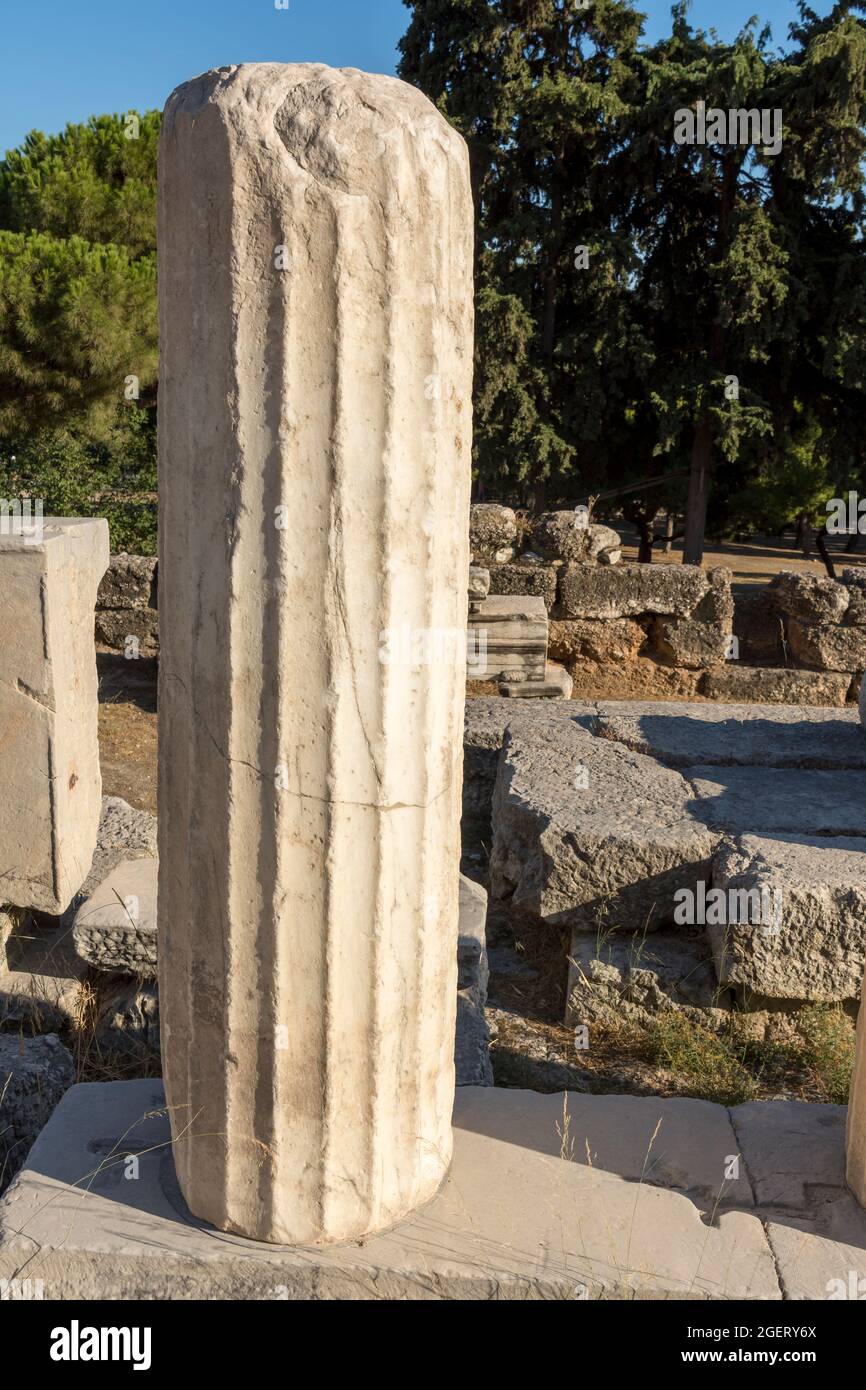 Détails de la construction des colonnes de l'Acropole à Athènes en ...