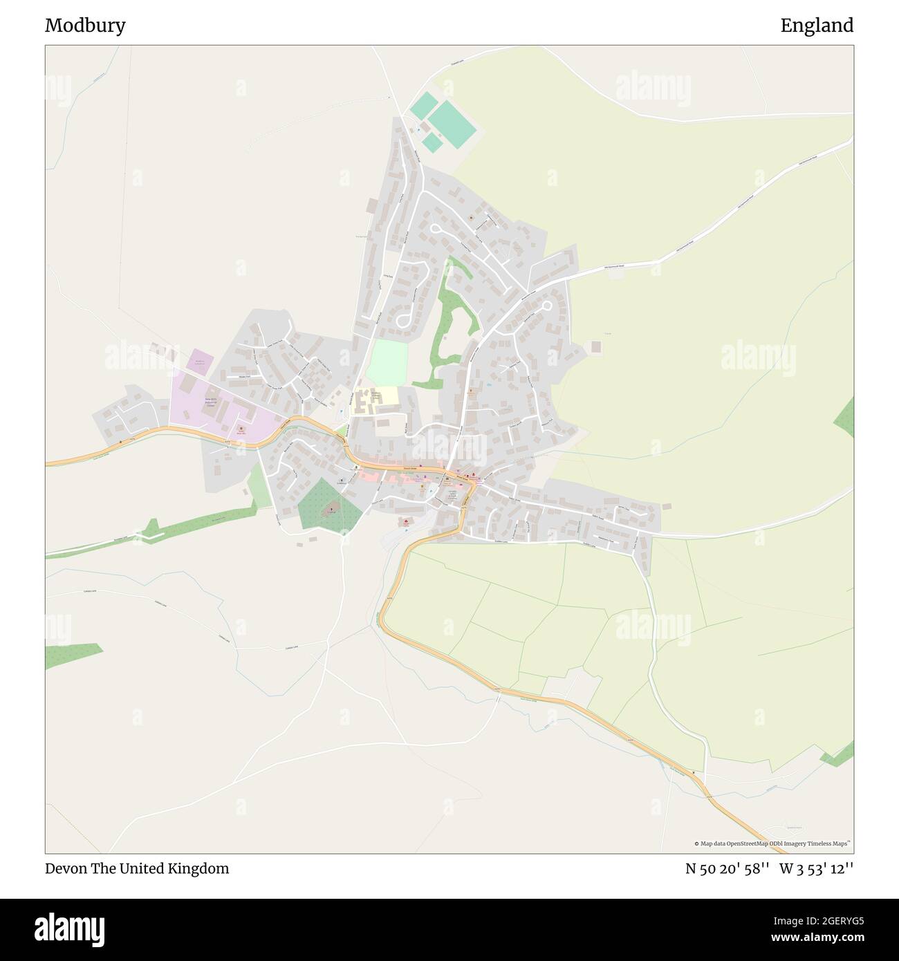 Map of devon england modbury Banque de photographies et d’images à ...