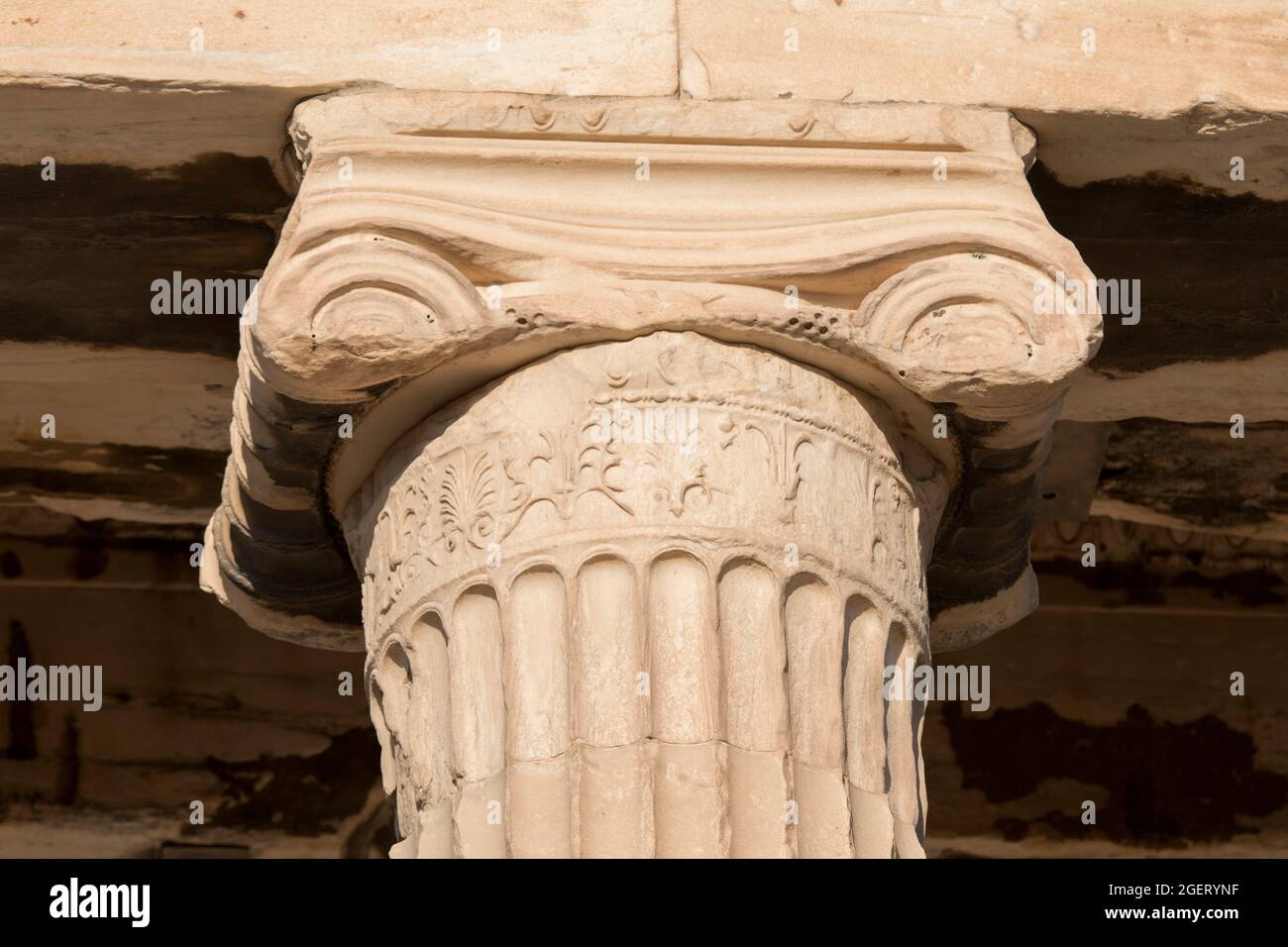 Détails de la construction des colonnes de l'Acropole à Athènes en ...