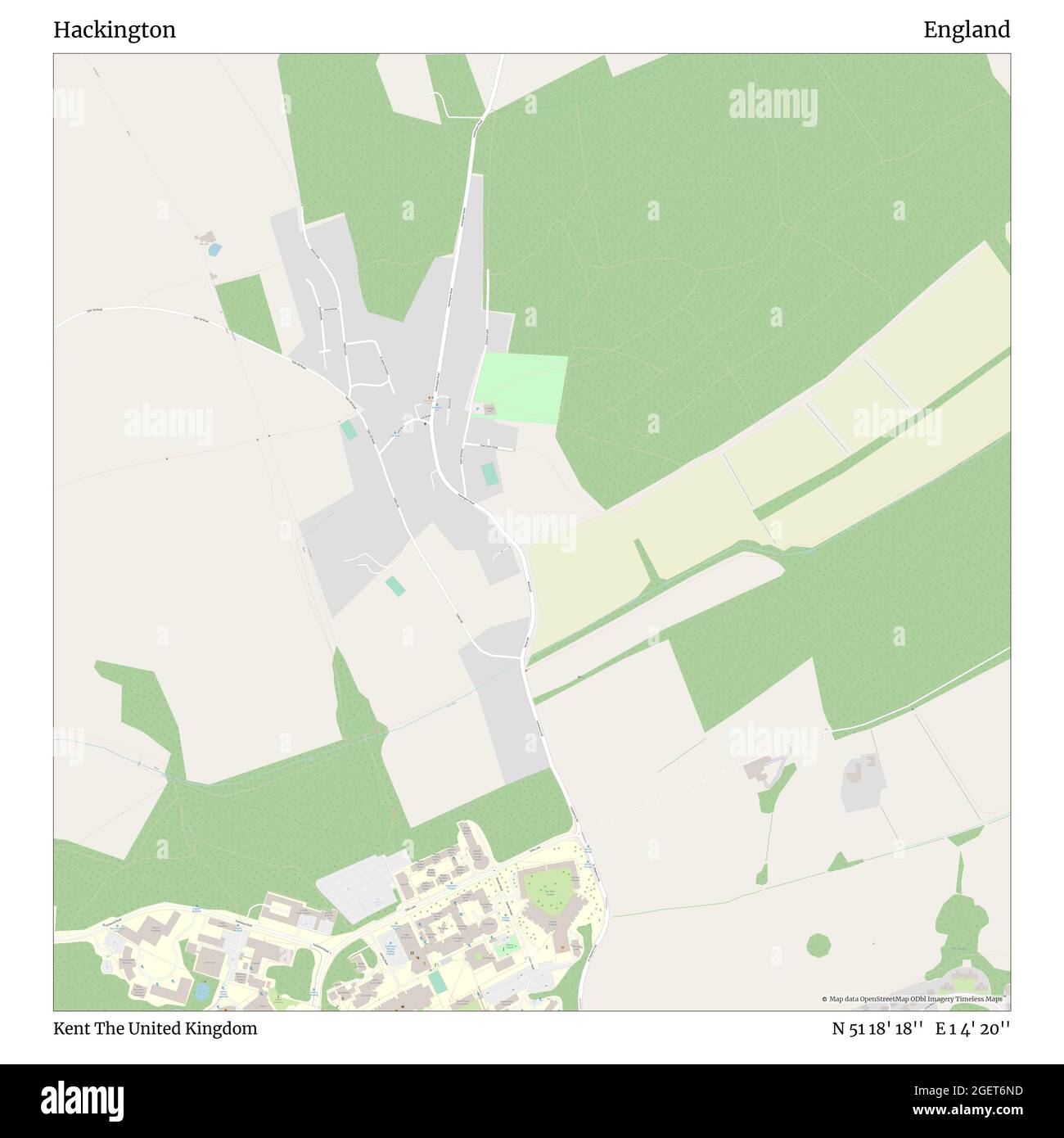 Hackington, Kent, Royaume-Uni, Angleterre, N 51 18' 18'', E 1 4' 20 ...