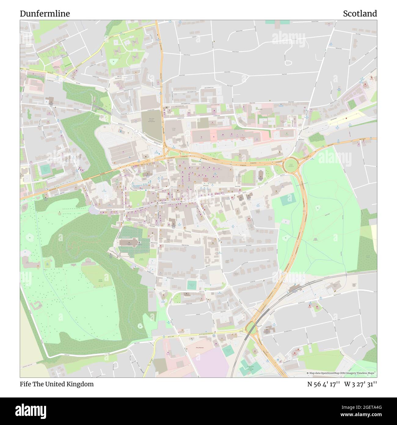 Dunfermline map Banque d'images détourées - Alamy