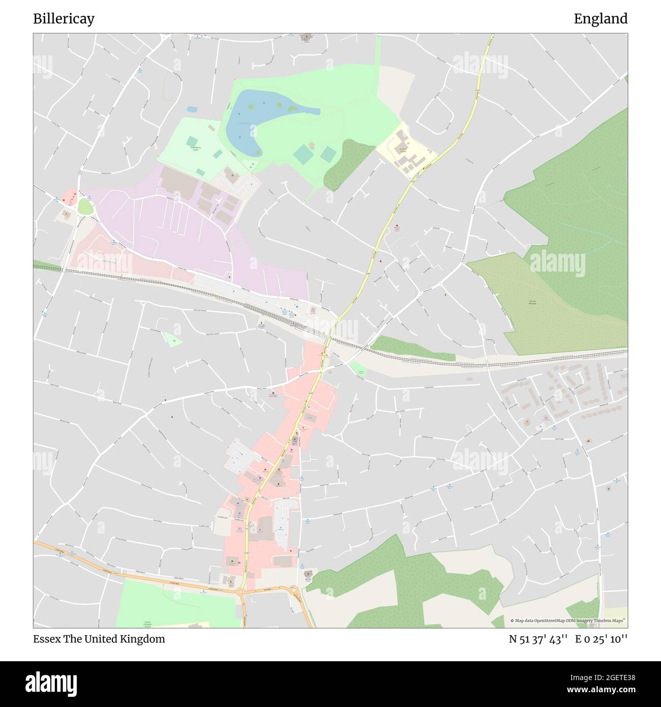Mapa de billericay Banque d'images détourées - Alamy