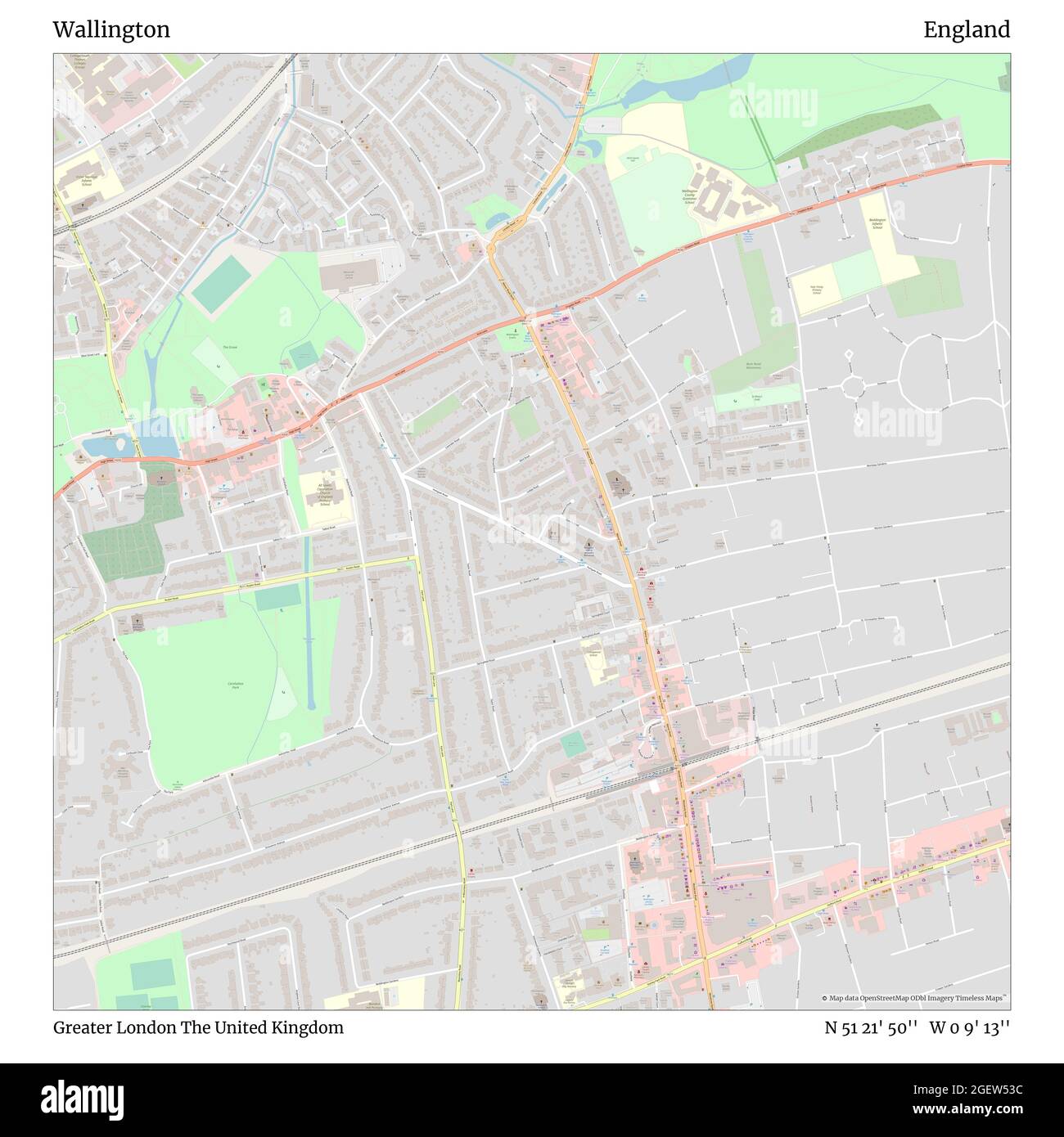 Wallington, Grand Londres, Royaume-Uni, Angleterre, N 51 21' 50'', W 0 ...