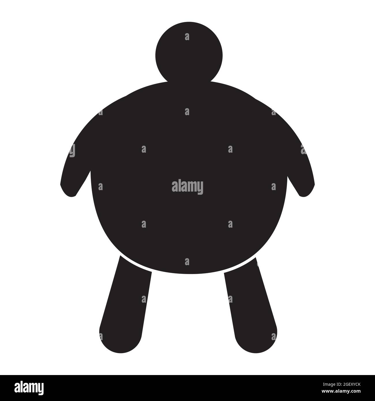 icône de personnes grasses sur fond blanc. signe de gros homme. Symbole ...