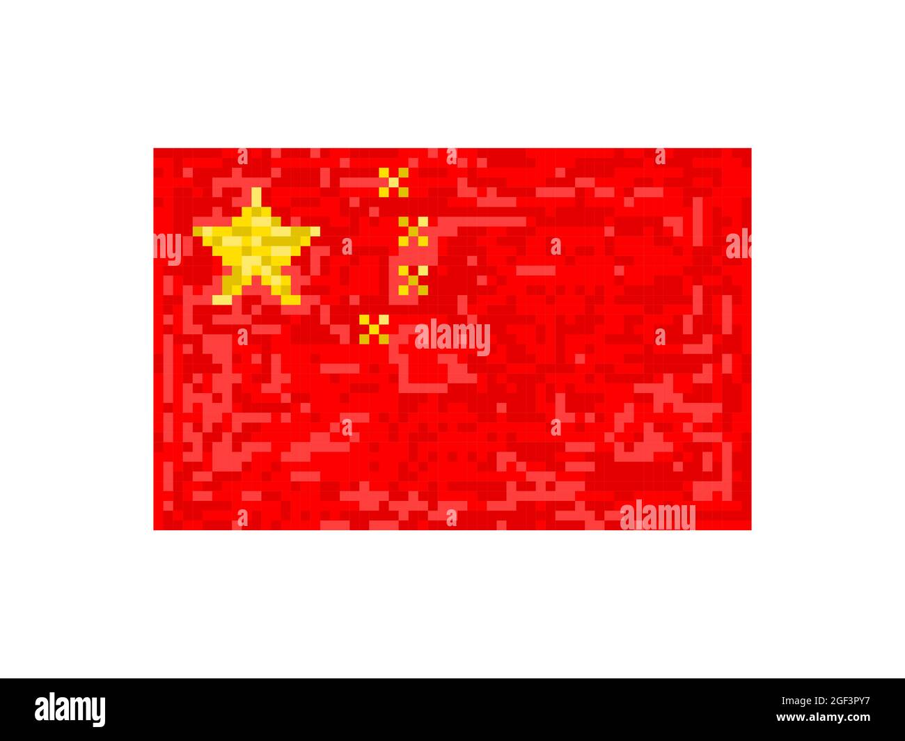 Drapeau chinois pixel art. Drapeau chinois 8 bits. Design pour une ...