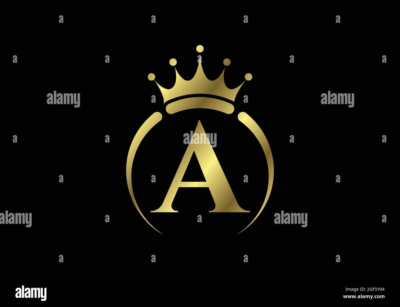 Initiales D'UN alphabet monogramme avec une couronne. Symbole Royal ...
