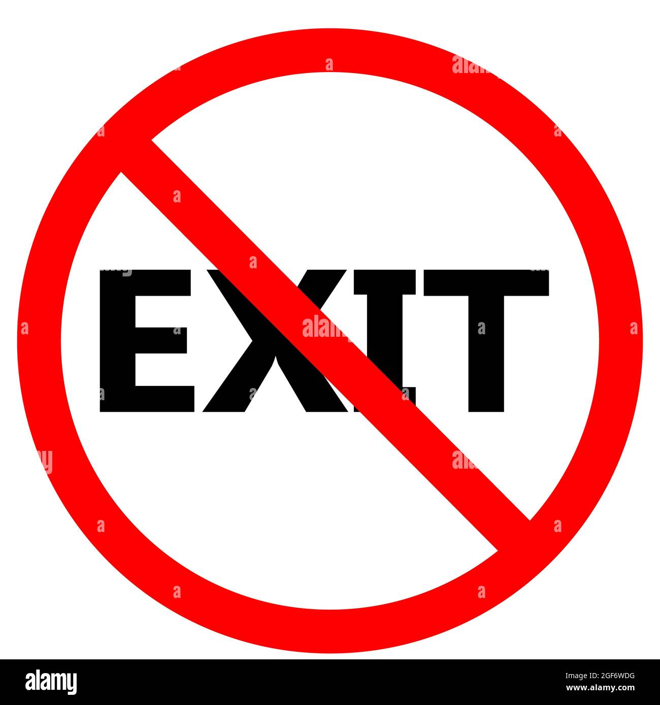 Aucune icône de sortie sur fond blanc. Symbole sortie interdite. Sortie ...