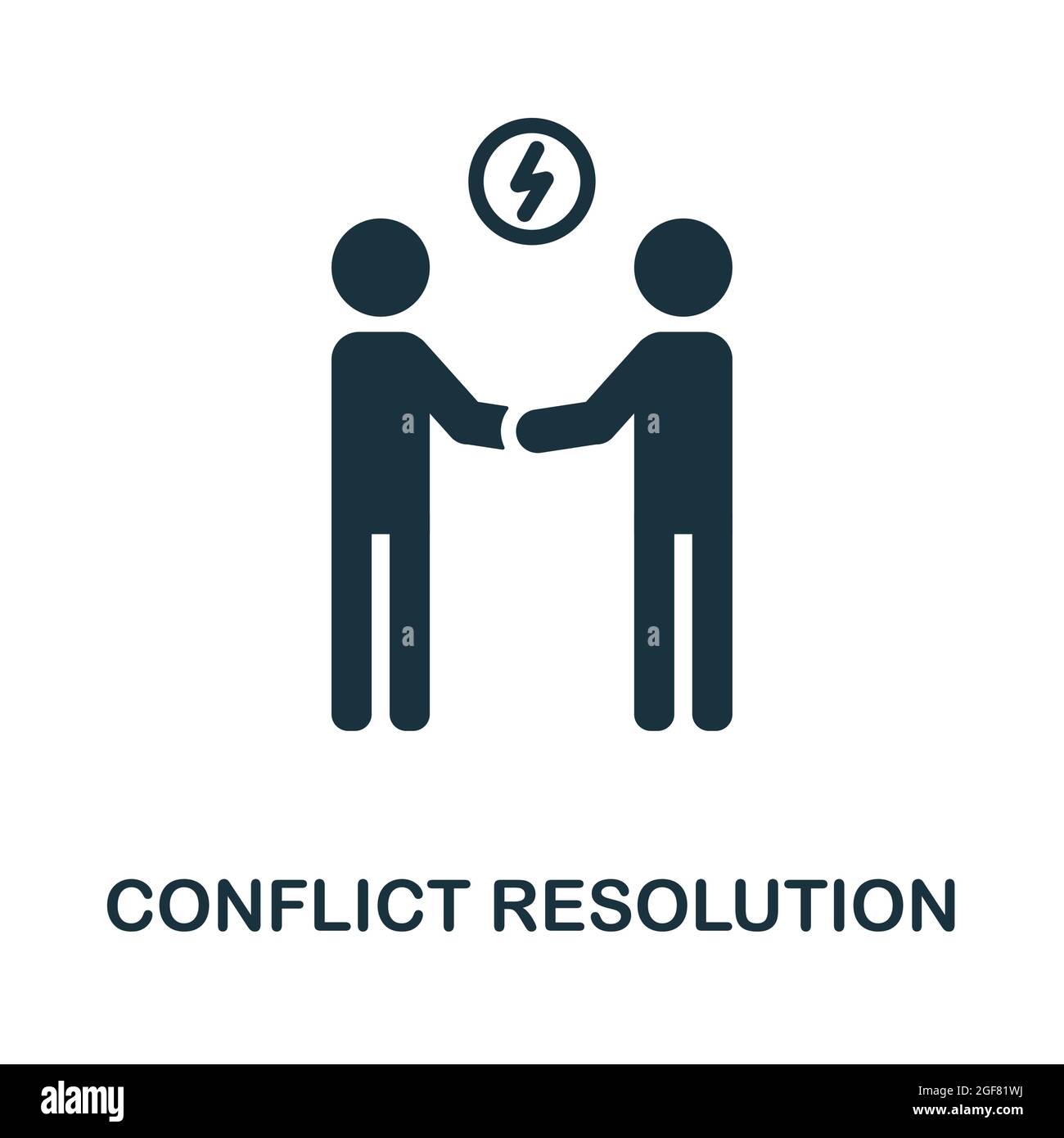Icône de résolution de conflit. Affiche colorée de la collection ...