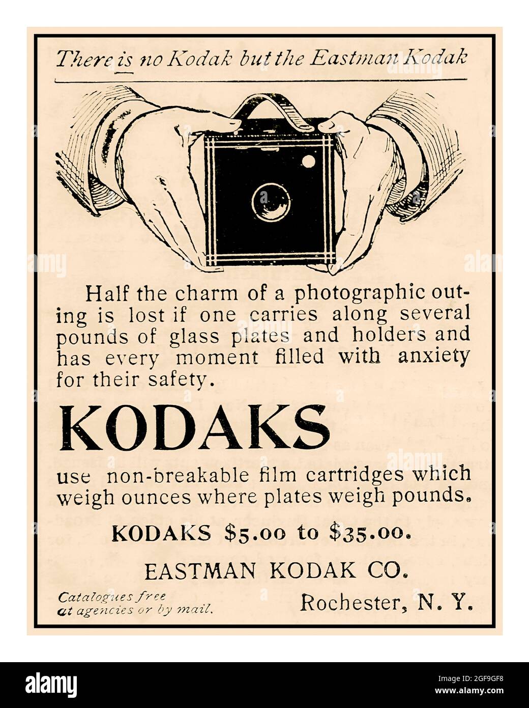 Appareil photo photographie des années 1900 publicité kodaks Banque de ...