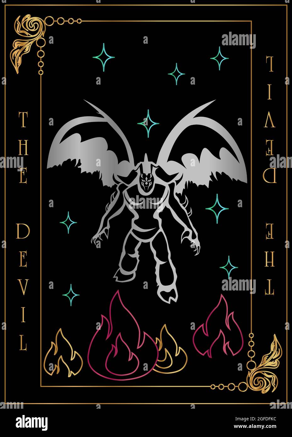 Carte de tarot le diable Banque d'images vectorielles - Alamy