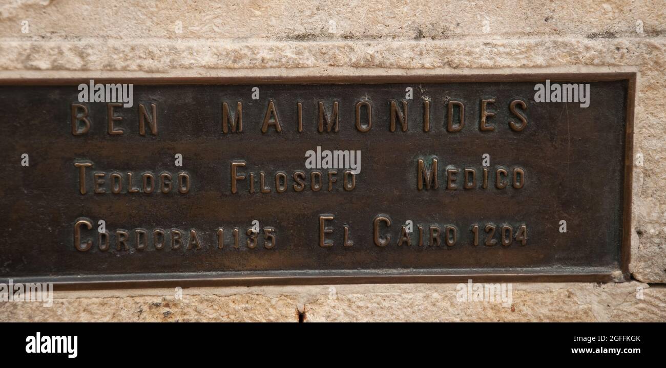 Maimonides plaque Banque de photographies et d’images à haute ...