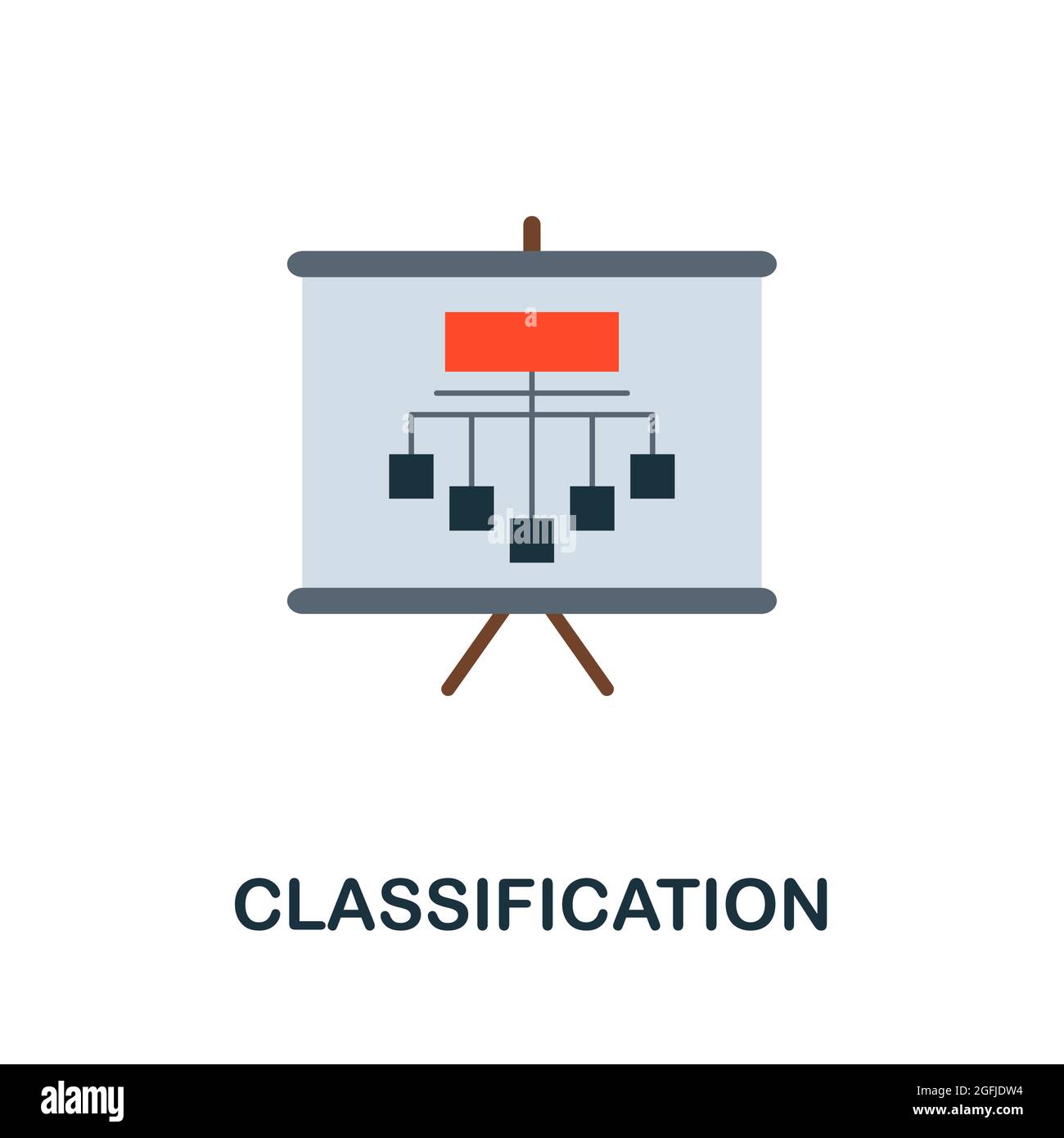Icône plate de classification. Panneau coloré de la collection d ...