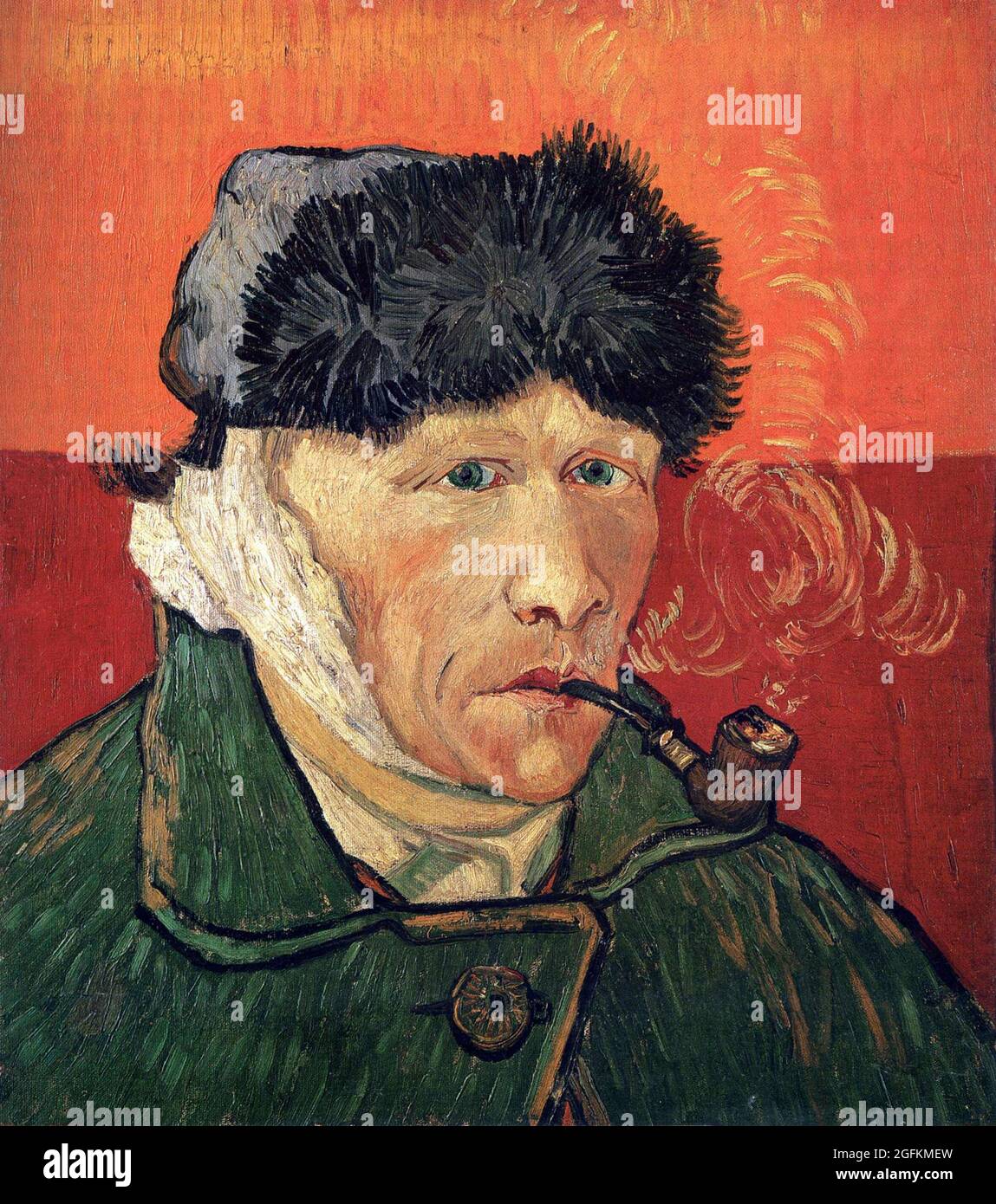 Vincent van Gogh – autoportrait avec bandage Ear and Pipe (1889 ...