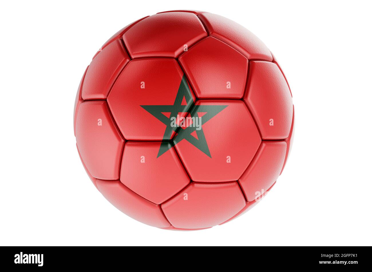 Ballon de football ou ballon de football avec drapeau marocain, rendu ...