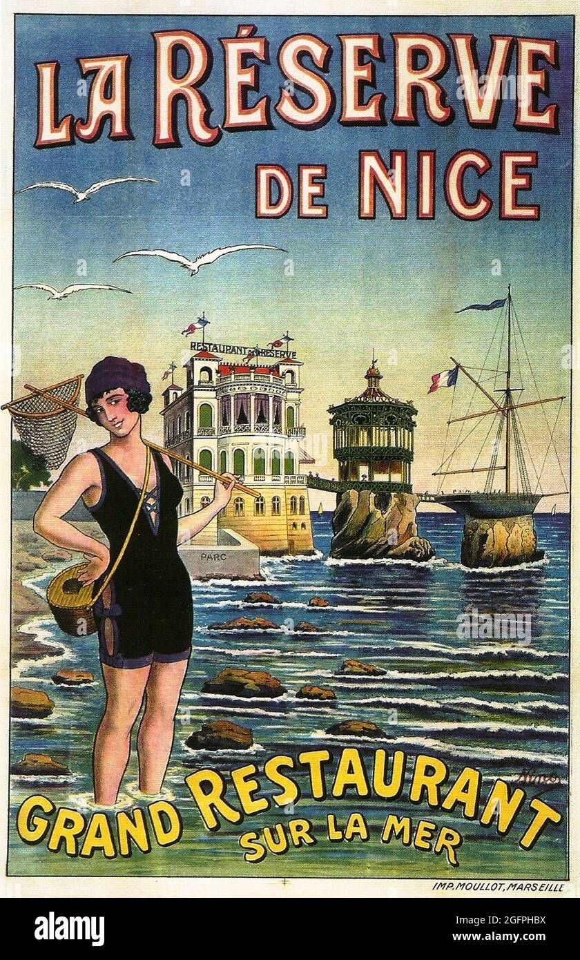 Affiche publicitaire de voyage des années 1900 Banque de photographies et d’images à haute ...