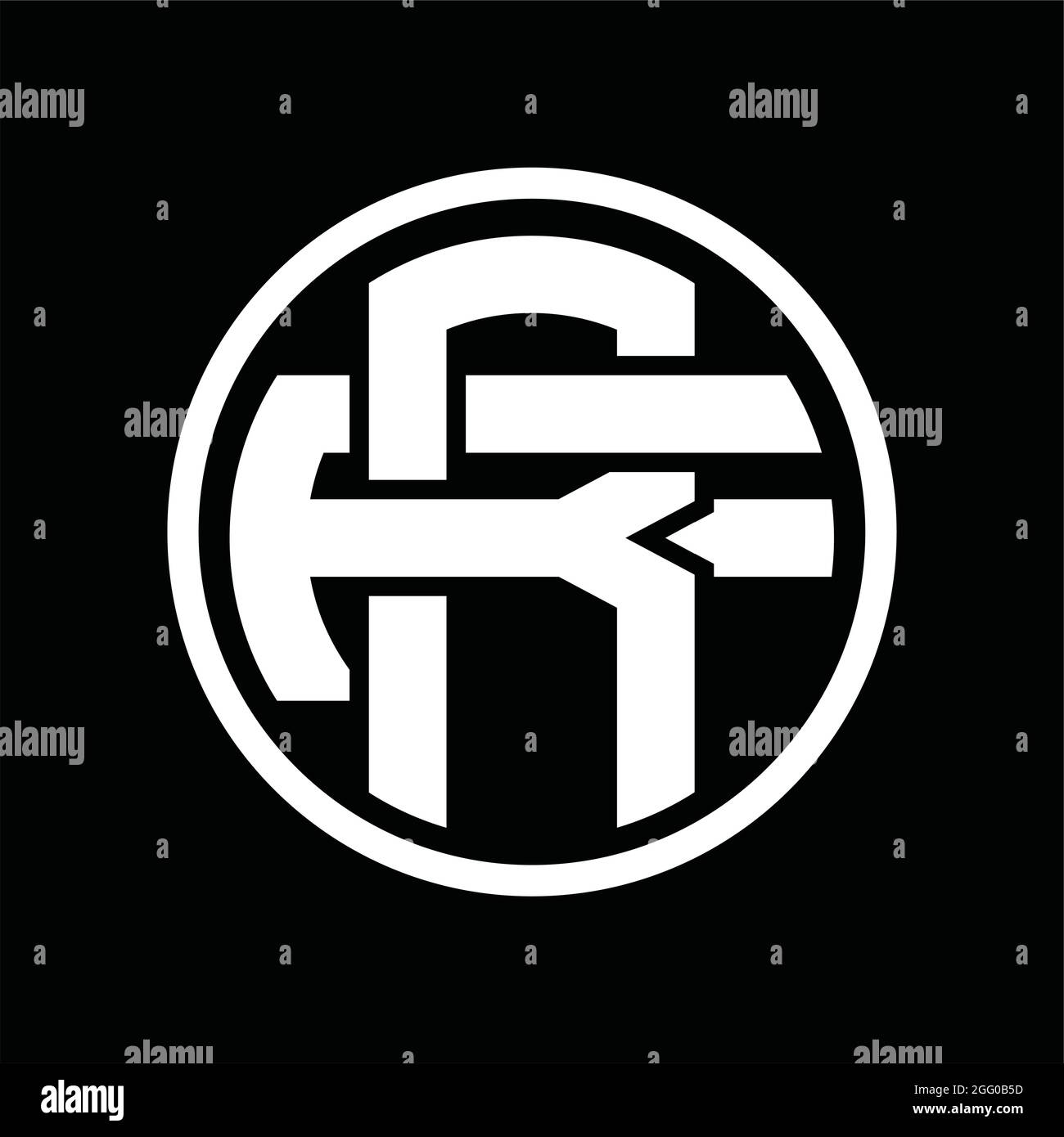 Logo RF monogramme avec modèle de style vintage superposé Image ...