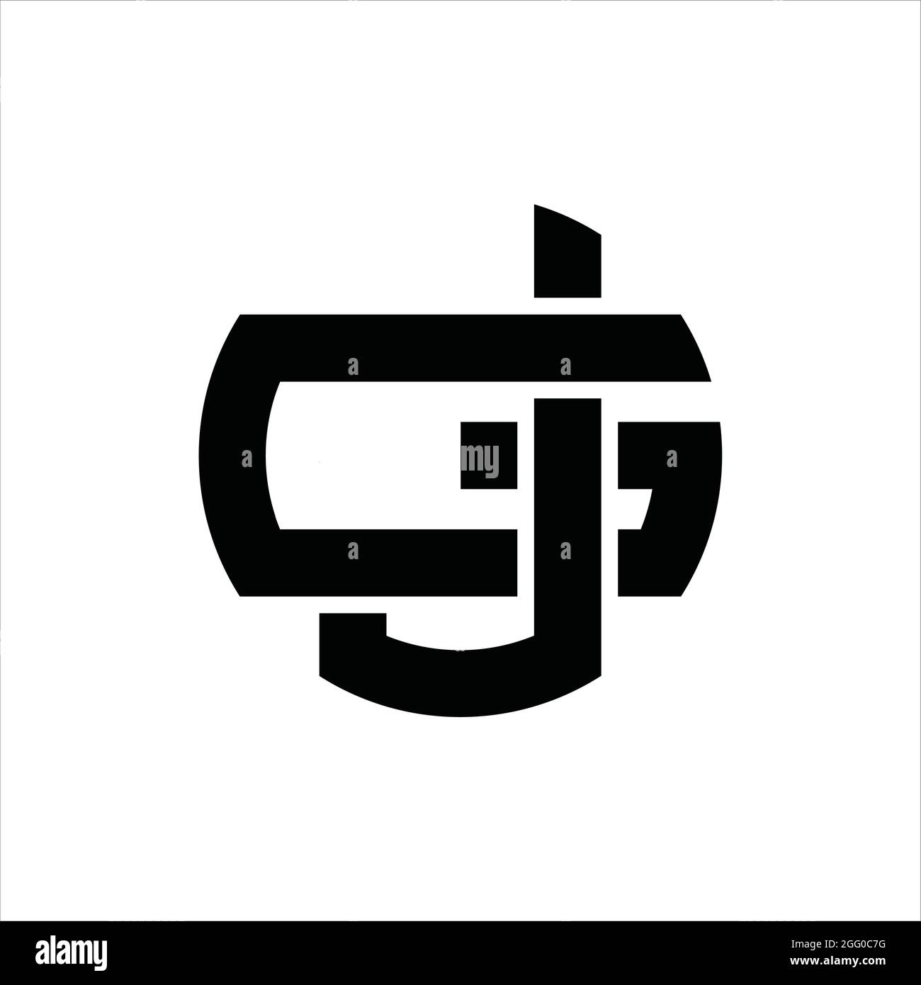 Logo JG monogramme avec modèle de style vintage superposé Image ...
