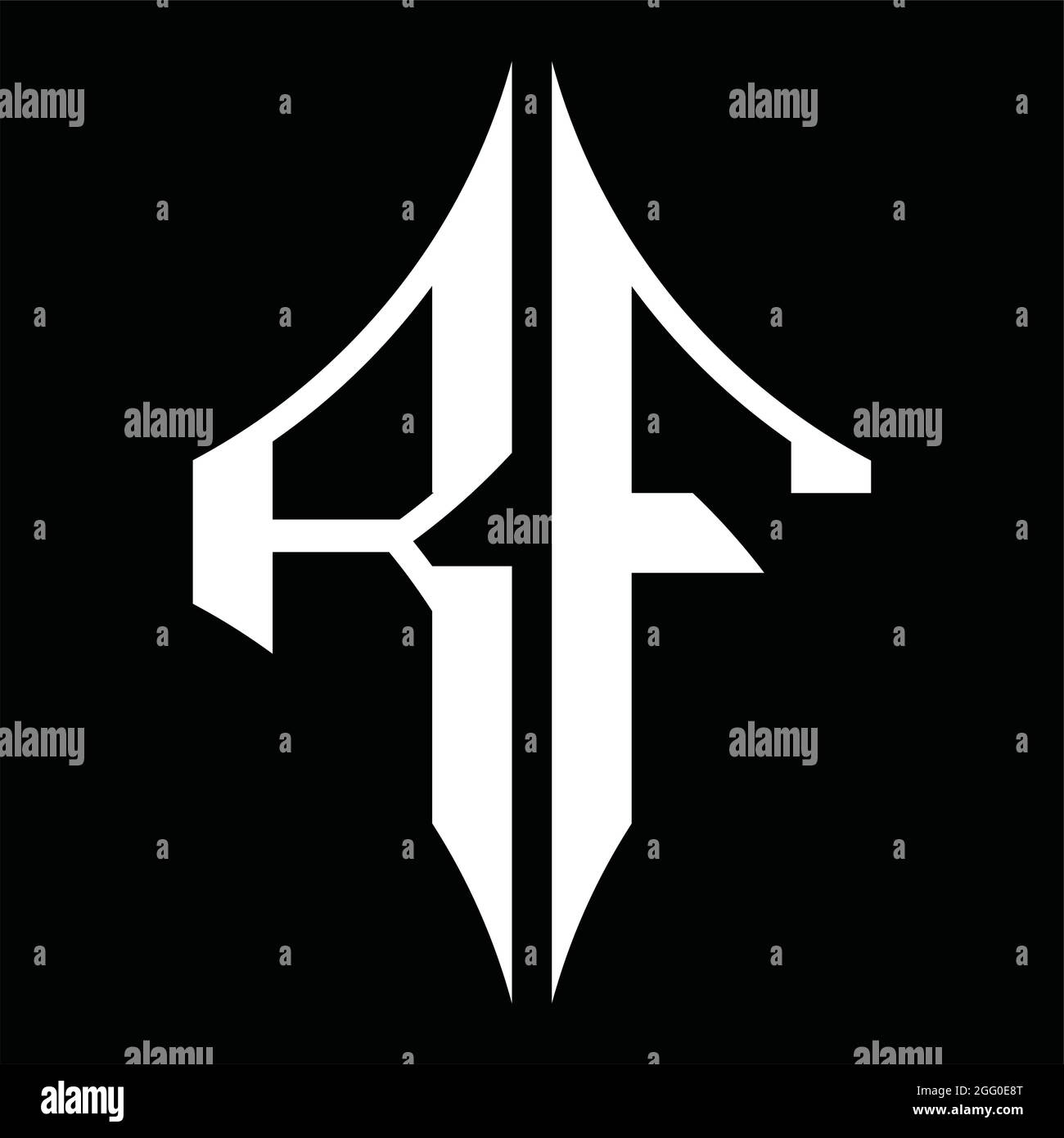 Logo RF monogramme avec modèle de style vintage superposé Image ...