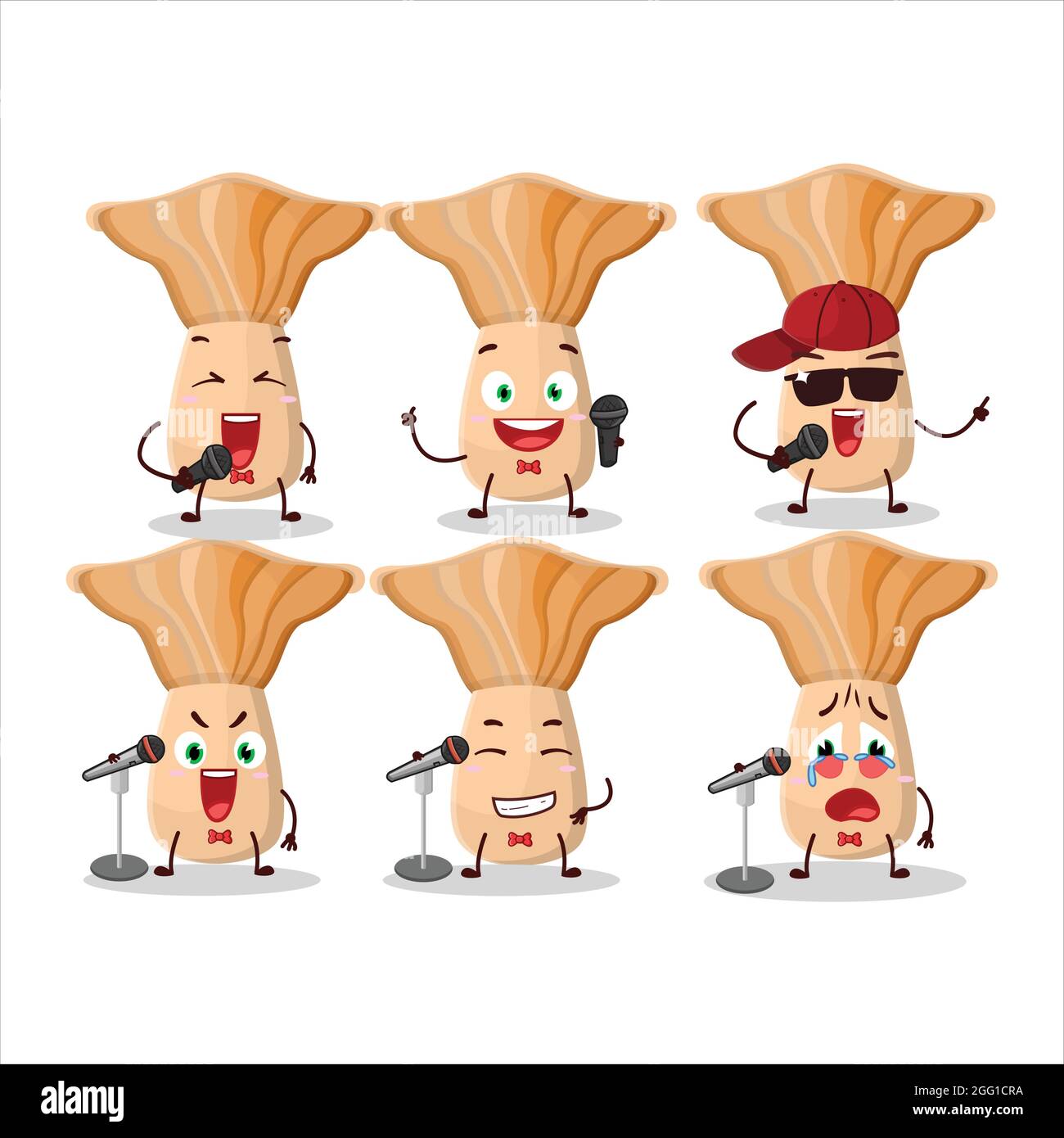 Un mignon dessin de dessin de dessin de lactarius chantant une chanson ...