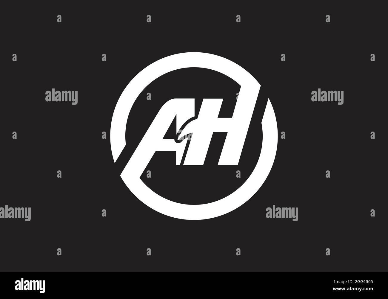 MODÈLE DE conception du logo AH. Cette icône de logo s'intègre avec une ...