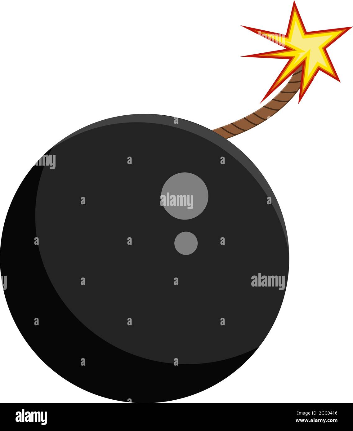 Black cartoon bomb isolated on Banque d'images vectorielles - Alamy